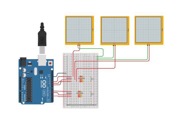 Circuit design FCE LED 3a | Tinkercad