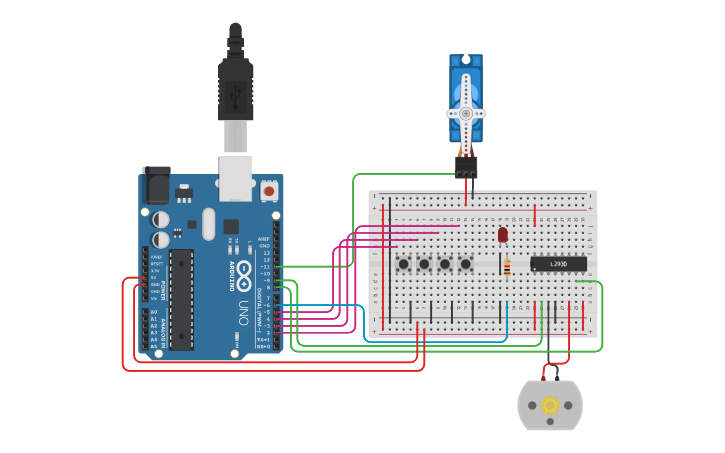 Circuit design Motor Control | Tinkercad