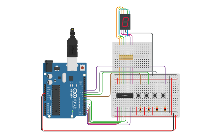 Circuit design Copy of cd4511_example!! - Tinkercad