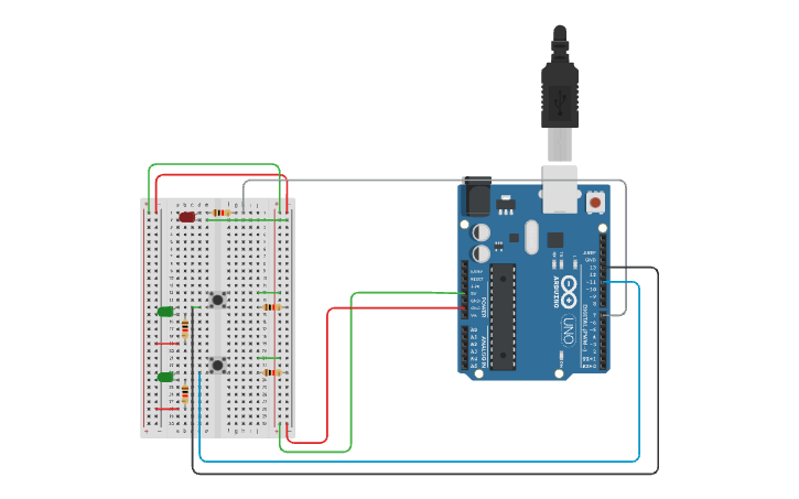Circuit design AND gate - Tinkercad