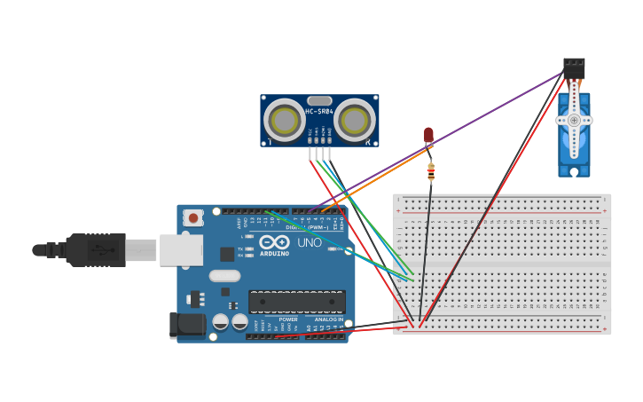 Circuit design Ultra Sound - Tinkercad