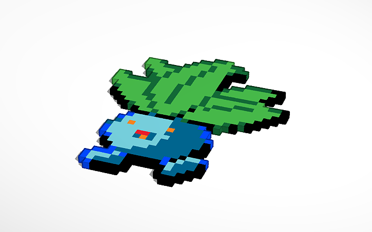 3D design Oddish Pixel Art (Pokemon) - Tinkercad