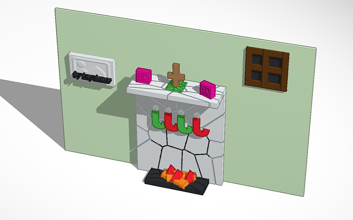 3D design christmased chimney - Tinkercad