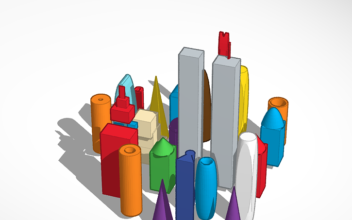 3D design Twin Towers - Tinkercad