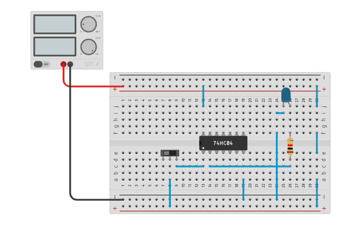 Circuit design NOT GATE | Tinkercad