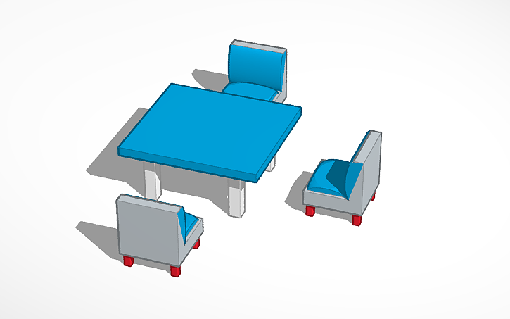 3D design Stol və stullar - Tinkercad