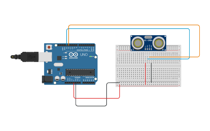 Circuit design 11d_Ping ultrasonic range finder - Tinkercad