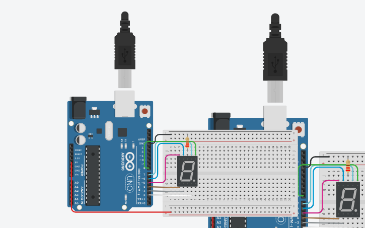 Circuit design 7 SEGMENTOS | Tinkercad