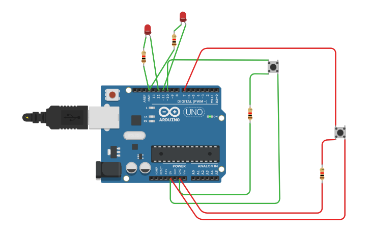 Circuit Design Bonus Allumer Eteindre 2 Led Avec 2 Boutons Poussoirs