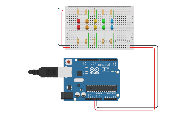 Circuit design Common GND/VCC - Tinkercad