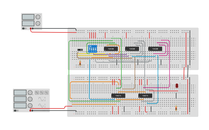 Circuit design Parallel In Serial Out - Tinkercad