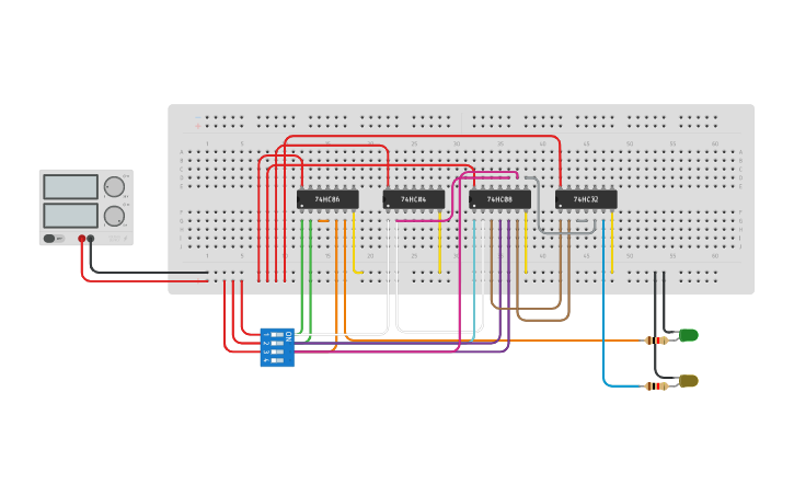 Circuit design Full Subtractor - Tinkercad