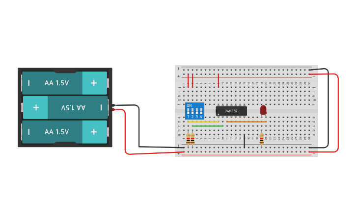 Circuit design Circuito con integrado 7432 - Tinkercad
