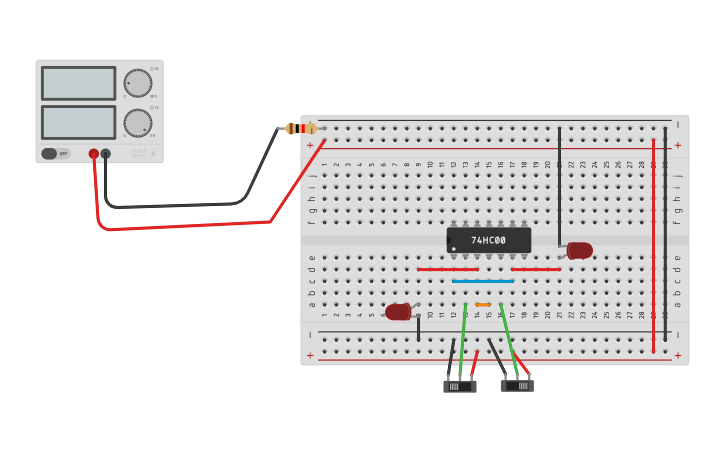 Circuit design SR Latch using NAND Gate - Tinkercad