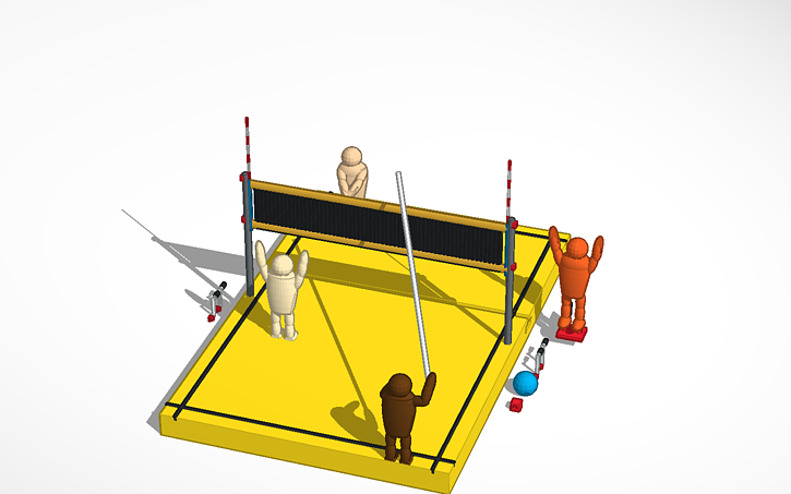 3D design Volleyball Court - Tinkercad