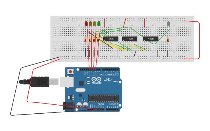 Circuit Design Or Con 4 Variables Tinkercad