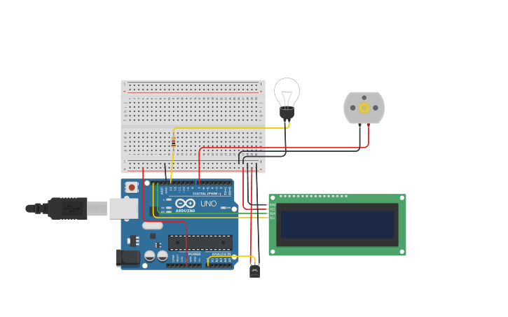 Circuit design Incubator Telur dengan lampu dan kipas - Tinkercad