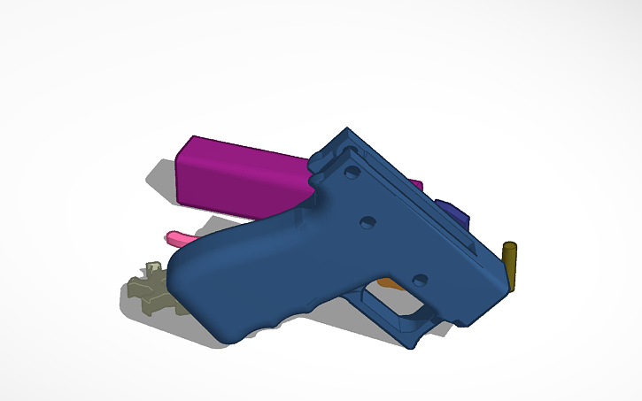 3D design 1 rubber band gun - Tinkercad