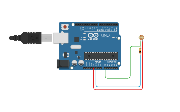 Circuit design Arduino Fotowiederstand - Tinkercad