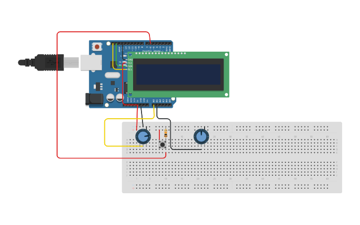 Circuit design Pong - Tinkercad