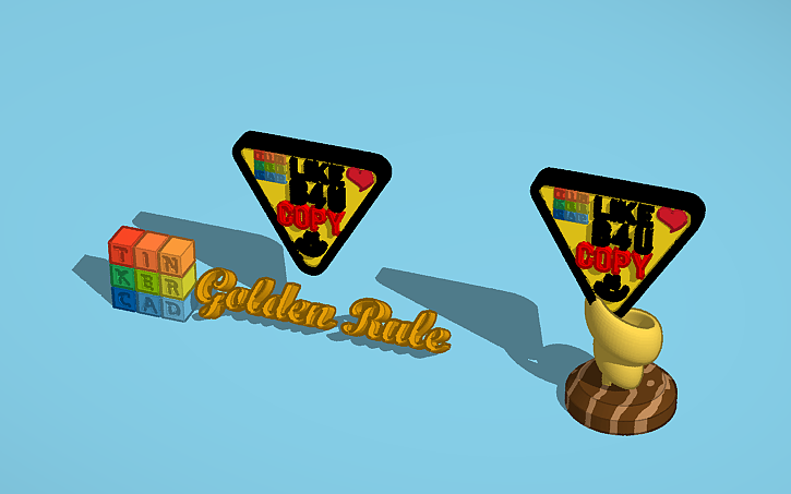 3D design Golden Rule of Tinkercad & Trophy | Tinkercad