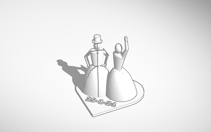 3D design Two Brides - Wedding Cake Topper - Tinkercad
