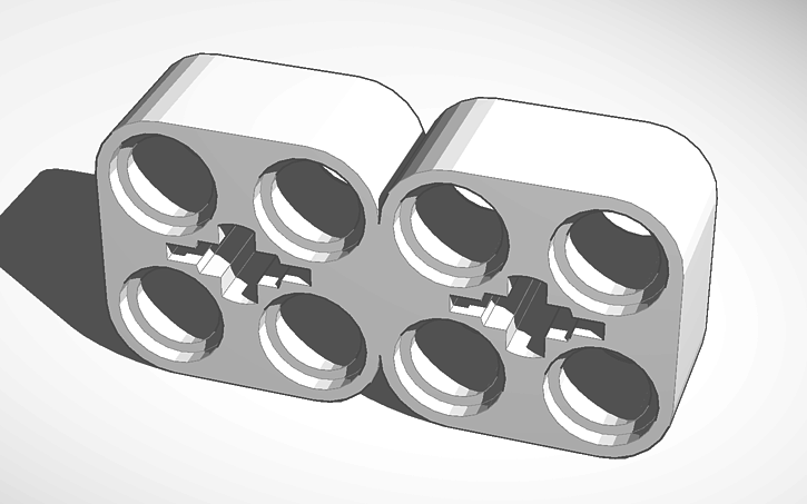 3D design 2x4 Lego Technic Beam Grid - Tinkercad