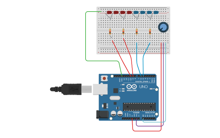 Circuit design Lab 2-3-4 Polish Strobe Light | Tinkercad