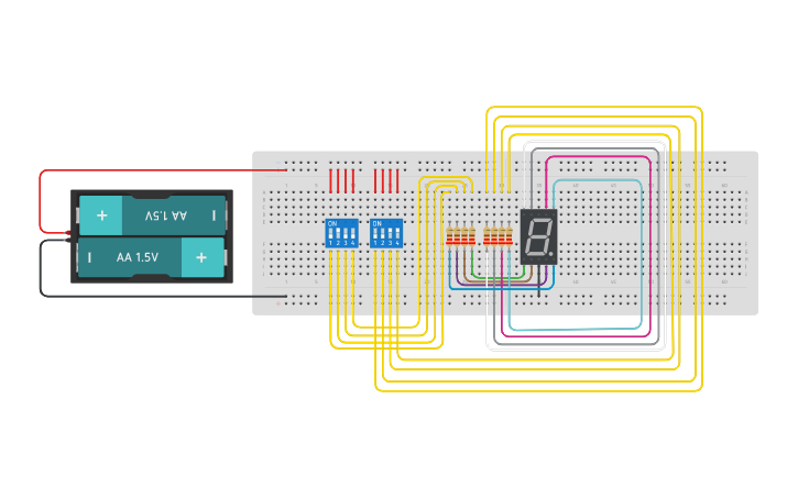Circuit design Valenzuela Mancebo, Visualizador de 7 segmentos | Tinkercad