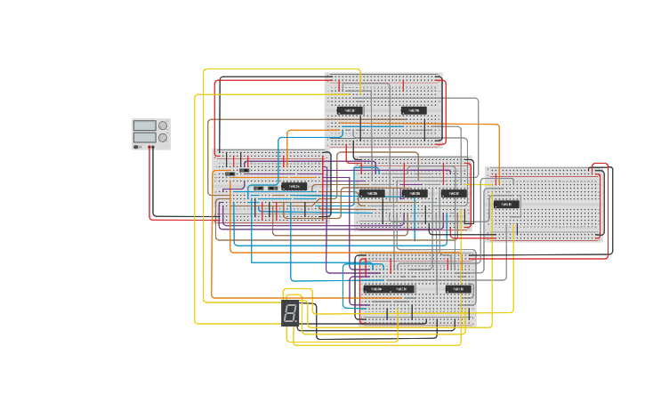 Circuit design Decoder using Basic Gates - Tinkercad