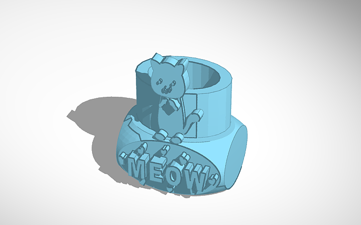 3D design Cat Meow Pencil Case - Tinkercad