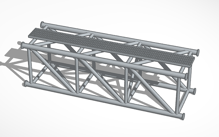 3D design HO Scale Signal bridge - Truss Walkway on top - Tinkercad