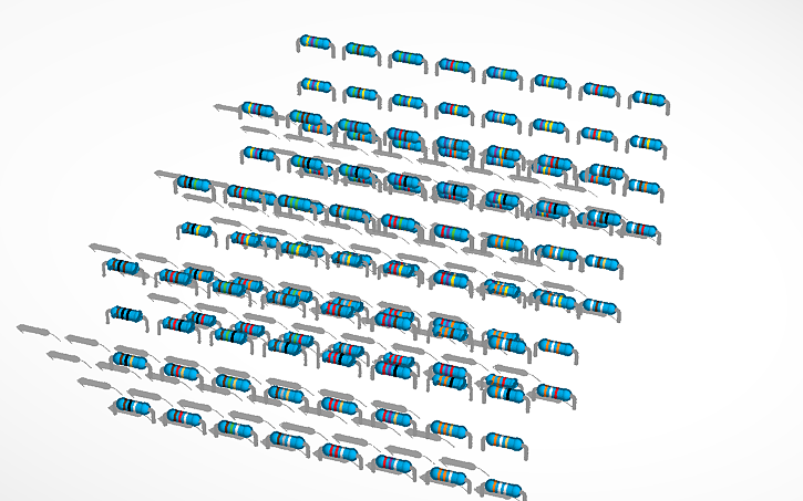 3D design Axial Resistors - Tinkercad