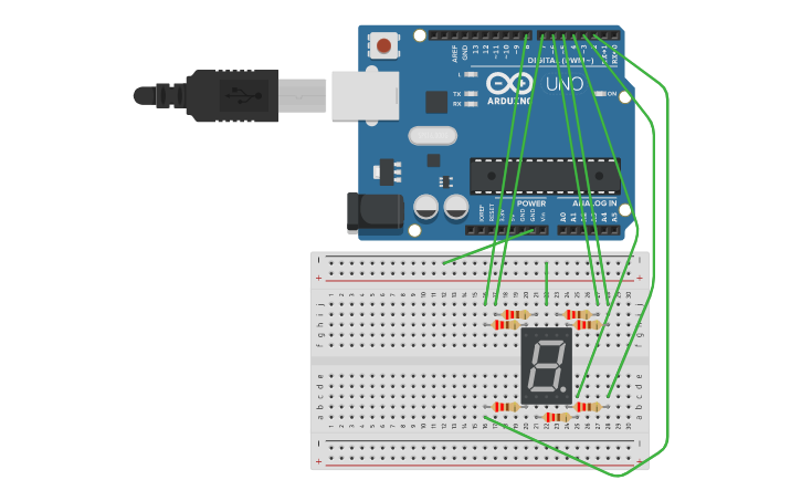Circuit Design Эксперимент 13 Секундомер Tinkercad