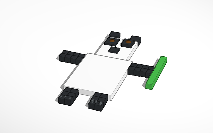 3D design blocky panda - Tinkercad