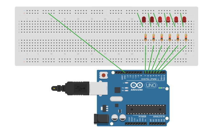 Circuit design For Loop Iteration (Regular) | Tinkercad