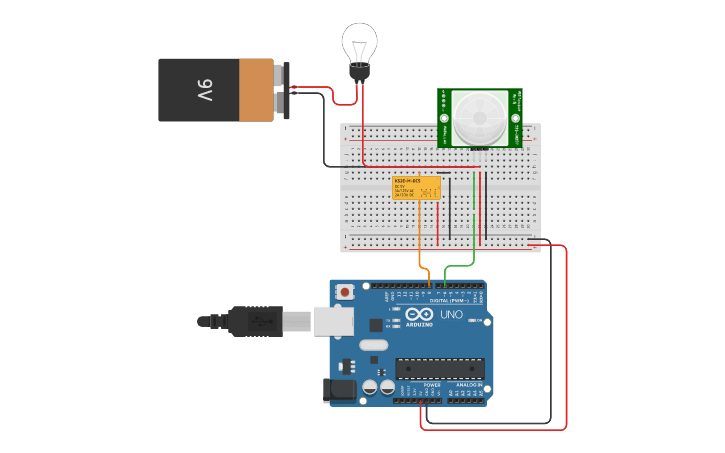 Circuit design sensor automatico | Tinkercad