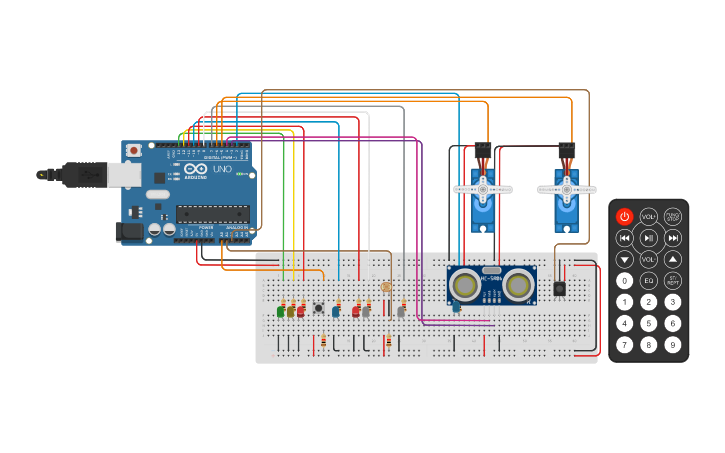 Circuit design The Traffic Light System ISP | Tinkercad