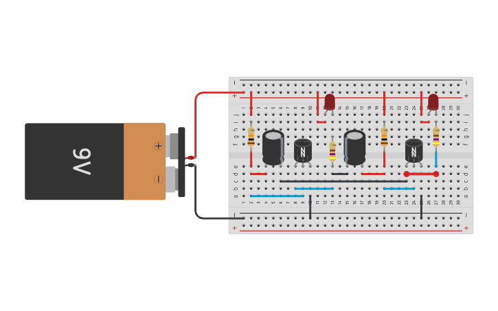 Circuit design Flashing Light Circuit - Tinkercad