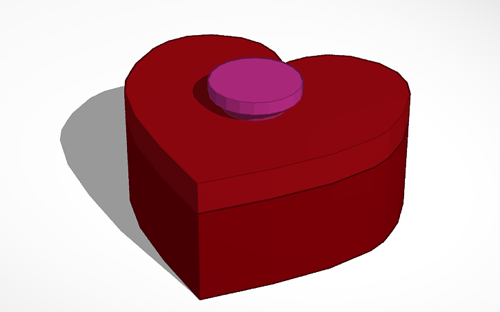 3D design Heart Box For Wood Work | Tinkercad