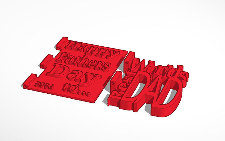 3D design Fathers Day Card | Tinkercad