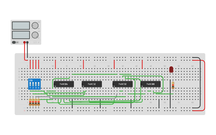 Circuit design combinational_circuits_aler#1 - Tinkercad