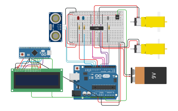 Circuit design Cleany-bot | Tinkercad