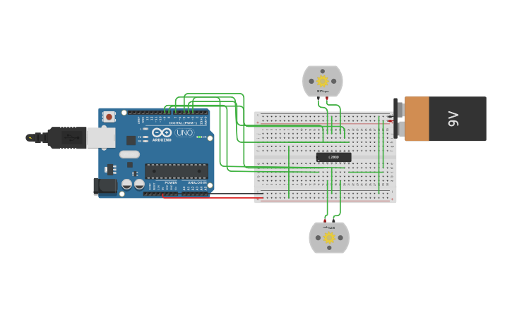 Circuit design L293D Motor Driver | Tinkercad