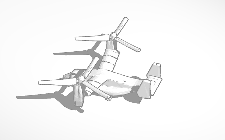 3D design Tiltorotor Helicopter - Tinkercad