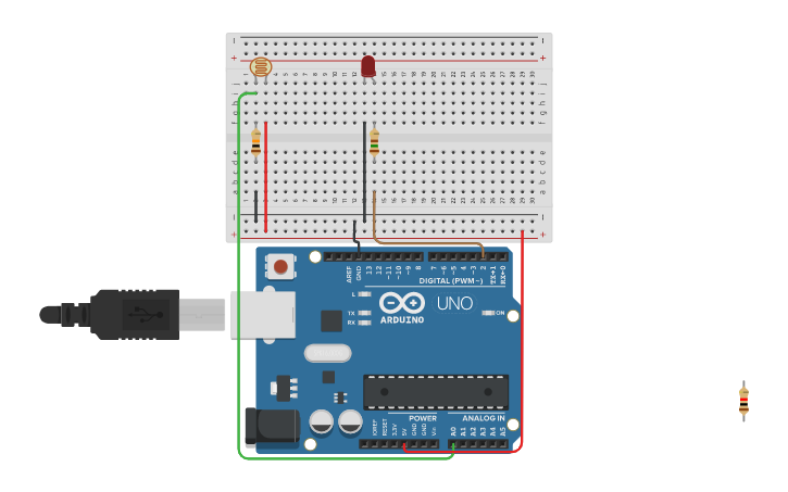 Circuit design SENAI Sensor LDR | Tinkercad