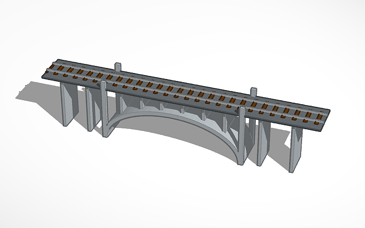 3D design arch railway bridge - Tinkercad