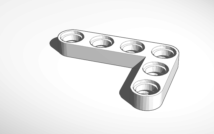 3D design 3x4 Lego-ish Technic Half Beam L - Tinkercad