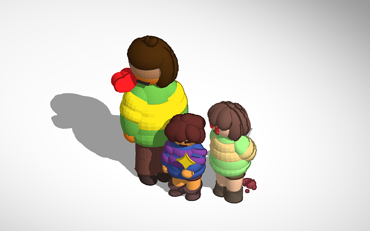 3D design KFC Gang (Kris, Frisk, & Chara) - Tinkercad