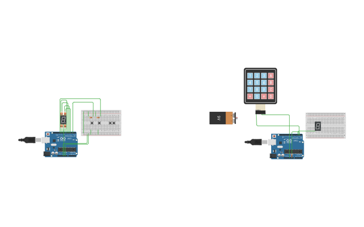 Circuit design pull up y pull down Ezequiel Suarez - Tinkercad
